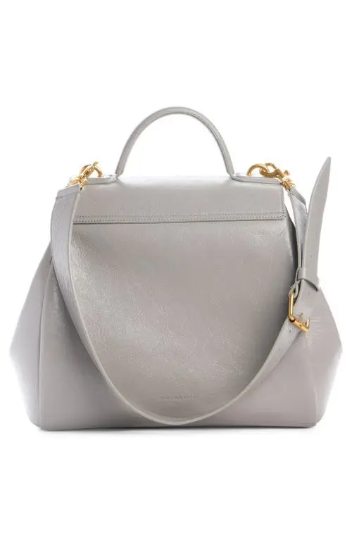 Dries Van Noten Glossy Leather Shoulder Bag In Light Grey 800 - 65